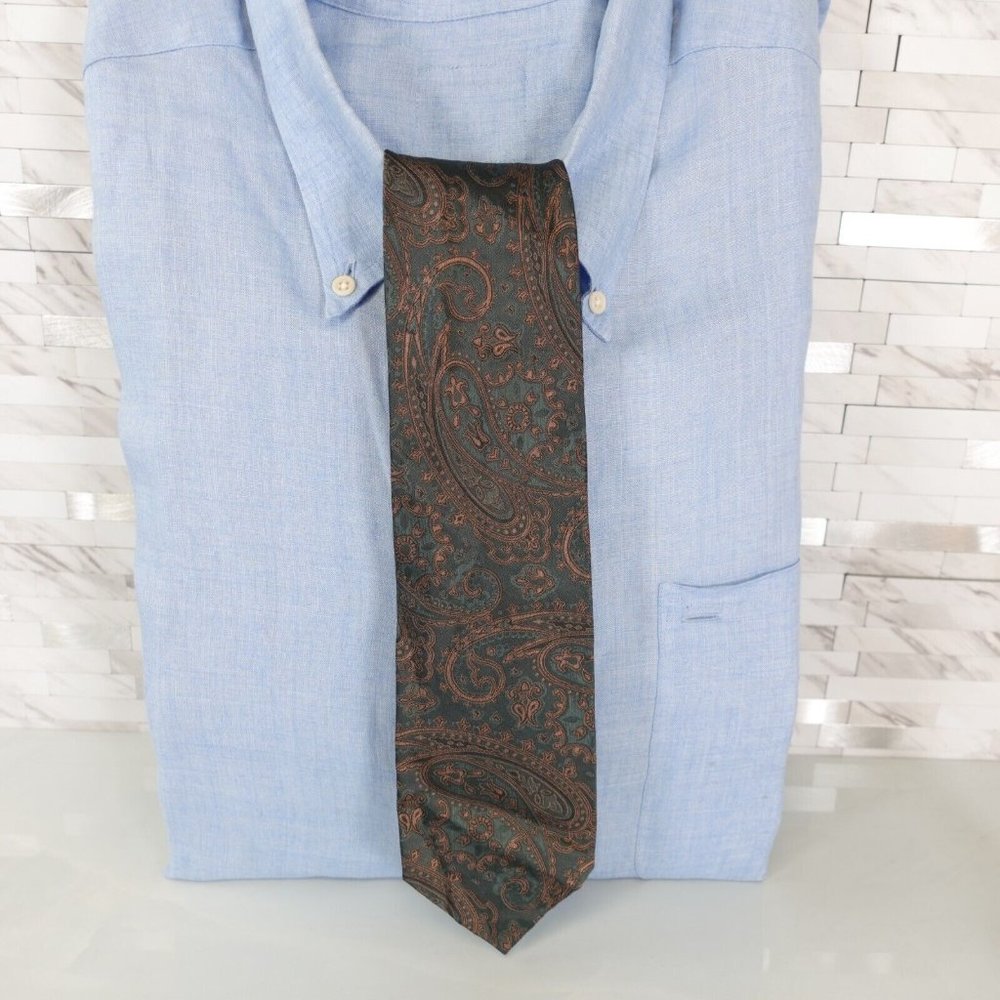 Yoshie Inaba Luxury Men's Seaweed Green Paisley Neckt… - Gem